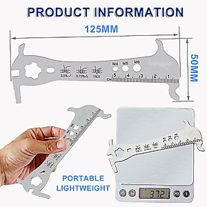 COOLWHEEL Bicycle Chain Checker - Bike Wear Indicator Gauge Measuring Ruler Tool Bike Parts Repair Kit for Mountain and Road Bikes, Folding Bicycle