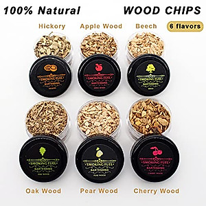 Cocktail Smoker Kit with Torch, Whiskey Smoker Kit ADWSET Six Kinds of Wood Smoker Chips for Whiskey and Bourbon, Infuse Cocktails/Wine/Whiskey/ Cheese/Salad and meats