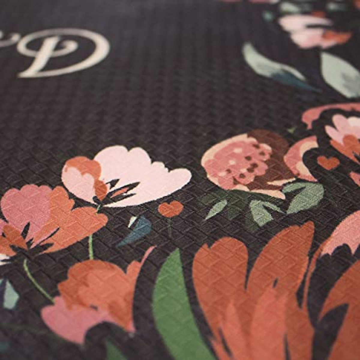 Chef Gear Floral Novelty Wellness Anti-Fatigue Kitchen Mat, Cooking & Standing Relief, Memory Foam & Skid-Resistant, 20" x 39", Brown Red