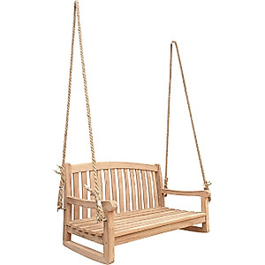 Seven Seas Teak San Jose Teak Wood Double Outdoor Porch Swing, 4 Foot