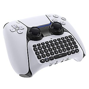 Klipdasse Wireless Keyboard for PS5 Controller, Bluetooth 3.0 Mini Chatpad Message Game Keyboard Keypad Built-in Speaker with 3.5mm Audio Jack for Messaging and Gaming Live Chat, for Playstation 5