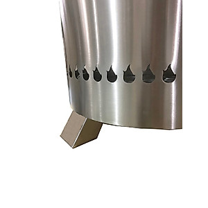 Chenzhit 15x16.5 Inch 304 Stainless Steel Smokeless Fire Pit for Outdoor Fireplace