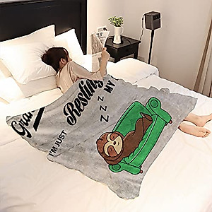 Moyel Grandpa Gifts Funny Sloth Blanket Fluffy Fuzzy Warm Soft Throw Blanket for Grandpa Christmas Fathers Day Birthday Gifts for Grandpa, 59”x51”