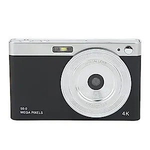 4K Digital Camera, 2.88In 50MP Pixels Mirrorless IPS HD Compact Camera, AF Autofocus 16X Zoom Camera with Built in LED Fill Light (Black)