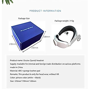 Head Strap Compatible for Oculus Quest 2, Virtual Reality Glasses Headband Adjustable Head Strap for Oculus Quest 2 VR Glasses Accessories, Comfortable Strap, Reduce Pressure