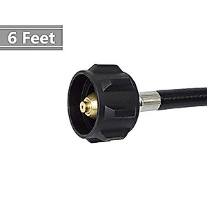 DOZYANT 6 Feet Propane Adapter Hose 1 lb to 20 lb Converter Replacement for QCC1 / Type1 Tank Connects 1 LB Bulk Portable Appliance to 20 lb Propane Tank - for Weber Q 1200 1000 Gas Grill