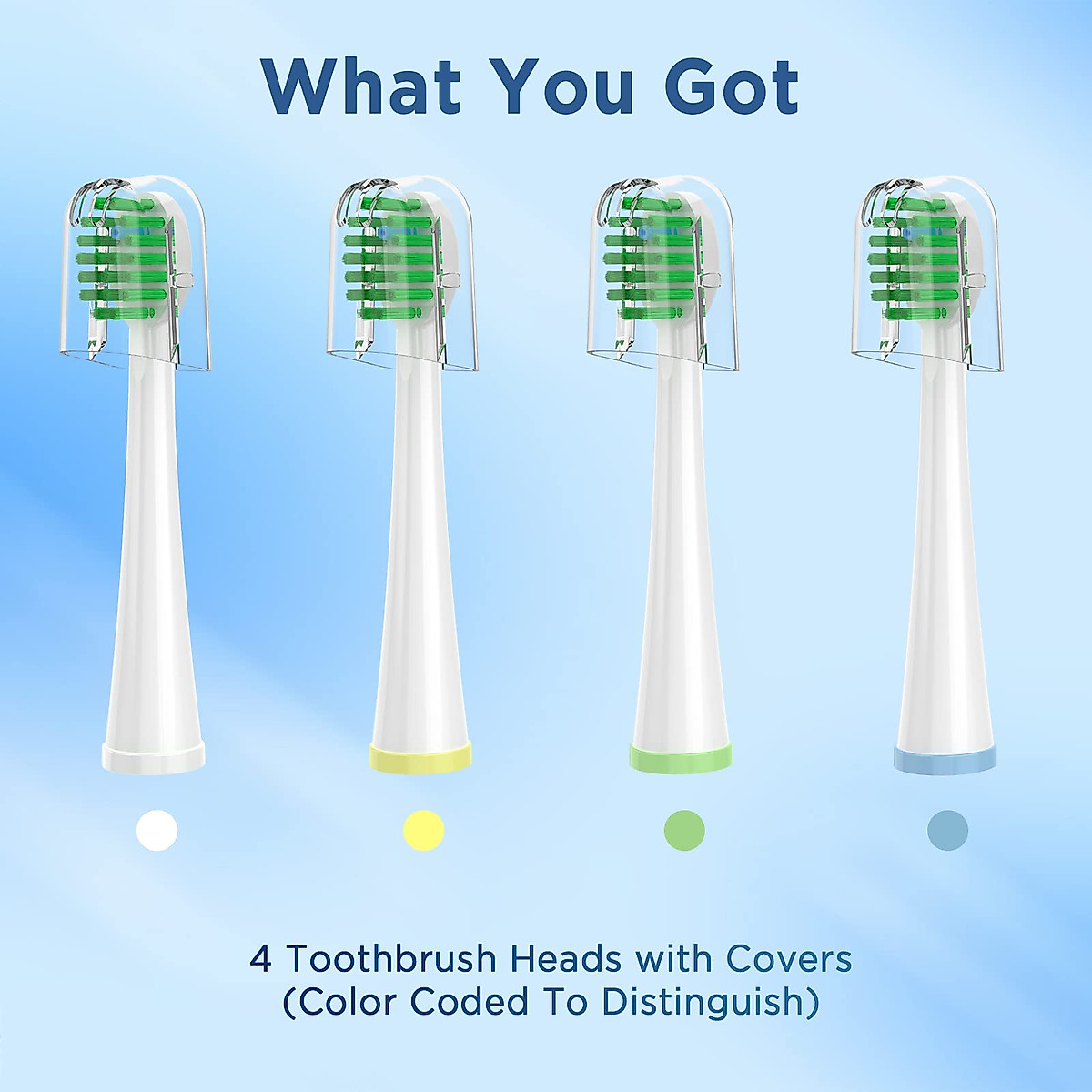Replacement Toothbrush Heads for Water Pik Sonic Fusion (SF-01 / SF-02 / SF-03 / SF-04), Compact, with Covers, 3 Count, White