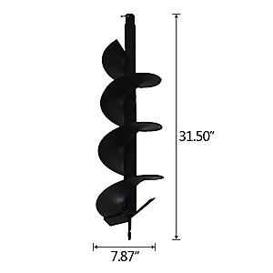 ALL-CARB Auger Drill Bit 8 x 31 inch Garden Auger Spiral Drill Bit Earth Auger Bit Post or Umbrella Hole Digger with 3/4 Shaft