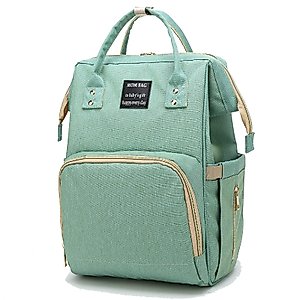 ESOVIO Multi-Function Women Baby Diaper Bag Backpack with Insulated Pockets Waterproof (Green)