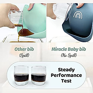 Silicone Bibs for Babies 2 Pack, BPA Free Waterproof Soft Adjustable Fit Silicone Bibs for Babies & Toddlers Easily Wipe Clean Newborn Baby Silicone Bibs (Boys Rainbow)