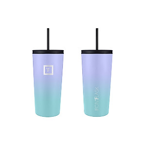 IRON °FLASK Classic Tumbler 2.0-2 Lids (Straw/Flip), Vacuum Insulated Stainless Steel Water Bottle, Double Walled, Drinking cup, Thermo Travel Mug - Cotton Candy, 20 Oz