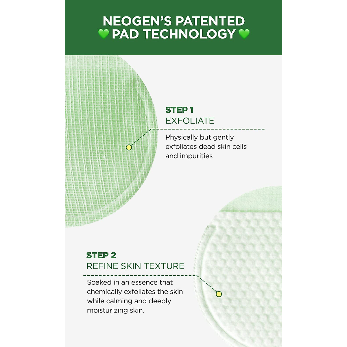 DERMALOGY by NEOGENLAB Bio-Peel Gauze Peeling Pads (Green Tea, 30 pads) - Exfoliating & Hydrating & Soothing Peeling Pad with PHA & Green Tea & Centella Asiatica - Korean Skin Care