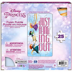 Disney Princess, 25-Piece Jigsaw Foam Squishy Puzzle Just Hanging Out Rapunzel Mulan Merida, for Kids Ages 4 and up