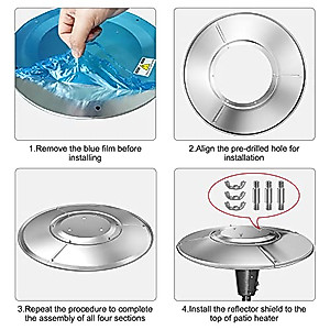 BLIKA Patio Heater Reflector Shield, Outdoor Heaters Replacement Dome Part, Heater Top Reflector Shield