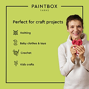 Paintbox Yarns 100% Cotton Aran Yarn 1.76oz (50g), 93 Yards (85m) - Lime Green Worsted Wool for Crochet, Knitting - Soft, Lightweight for Sweaters, Clothes