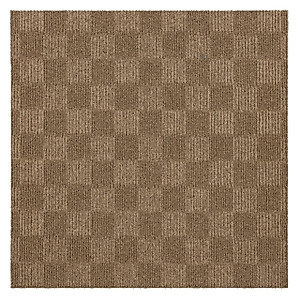 Mohawk Home 24" x 24" Indoor/Outdoor 0.25" Pile Height, Peel and Stick Carpet Tile, Brown Polyester, (15 Tiles) (60 sqft/Box)
