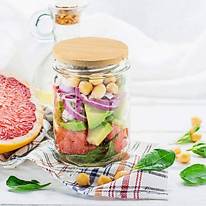 Picowe 6 Pack Bamboo Lids for Wide Mouth Mason Jar Storage Canning Jar Lids Ball Jars(Jars not included)