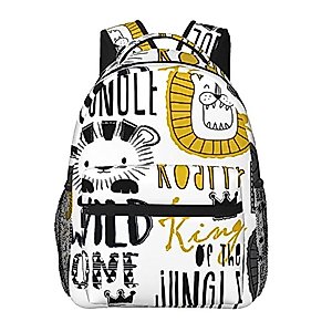 Juoritu Wild King Lion Backpacks, Laptop Backpacks Fit 15.6 Inch Laptop Notebook for Travel/Work/Gifts, Lightweight Bookbags for Men and Women