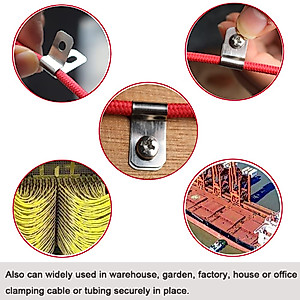 100 Pcs Fence Wire Clamps with 100 Pcs Screws for 2-6 Gauge Wire Fencing, Stainless Steel Wire Clips Mount Welded Wire to Vinyl, Wood or Metal Fence