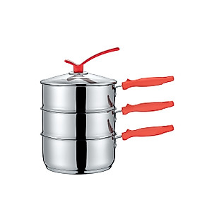 CONCORD 3 Quart Premium Double Boiler - Stainless Steel Multi Pot Steamer Cookware 2 Tiers (Induction Compatible)