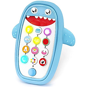 Baby Musical Toys,Baby Shark Phone Toys with Light and Sound, Teething Phone Toy for Babies - Play and Learn for Children and Toddlers
