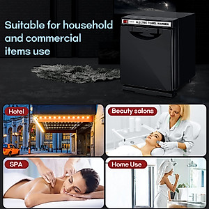 Utenzi Hot Black Towel Warmers, Professional 5L Capacity for Spa Salon Gym Hotel Home Use Hot Towel Cabinet, Towel Warmer for Facials, Barber, Salon, Upgrade Fast Heating Aluminum Interior