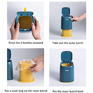 Originals 1.5L Mini Countertop Trash Can, Blue, Made of Eco-Friendly ABS+PP Material, BPA-Free, Easy to Clean and Wash, with Silicone Handle, Snap-On Design, Odor Control