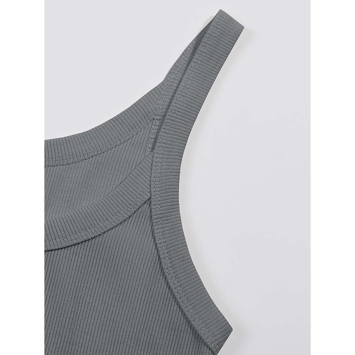 Ivay Womens Scoop Neck Ribbed Knit Tank Top Sexy Cotton Sleeveless Camisole Shirts