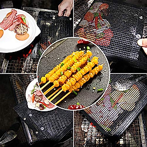 Eurobuy BBQ Mesh Grill Bags,Non-Stick High Temperature Resistance Reusable Grilling Pouches Outdoor Picnic Tool Easy to Clean