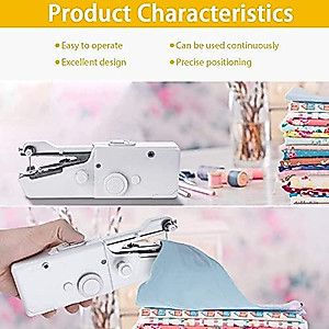 Black Handheld Sewing Machine, Mini Portable Electric Sewing Machine for Adult, Easy to Use and Fast Stitch Suitable for Clothes,Fabrics, DIY Home Travel