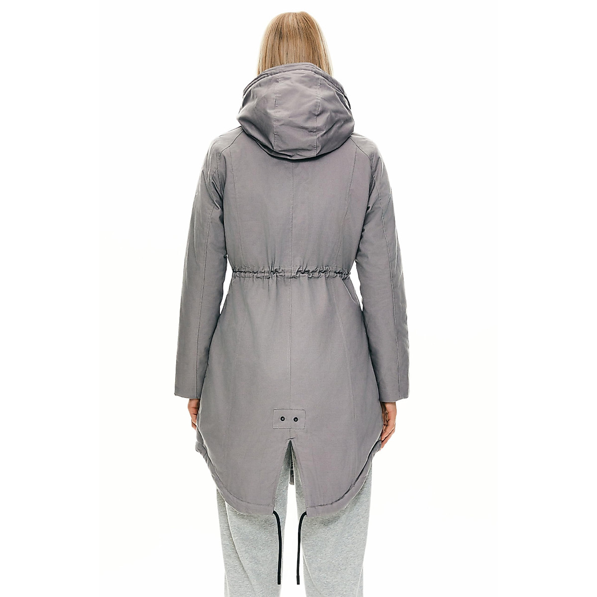 Orolay Women's Thicken Fleece Lined Parka Winter Coat Hooded Jacket with Pockets Brushed Nickel XL