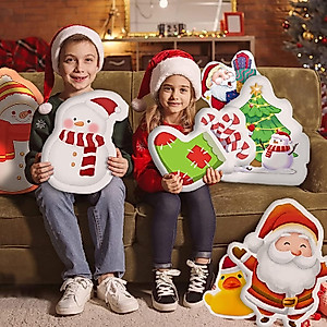 Cuspilo Christmas Moon Throw Pillow, Decor Shaped Soft Pillow Inserts for Bedroom Living Kids Room Sofa Office, 12"