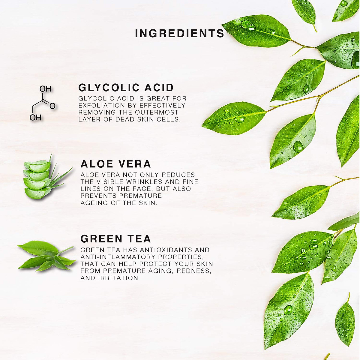 Rejuvenating Glycolic Acid Face Serum - Hyaluronic Acid, Vitamin C and Aloe Vera Helps Exfoliate and Minimize Pores, Reduce Acne, Breakouts, and Appearance of Aging and Scars - 2 Fl Oz