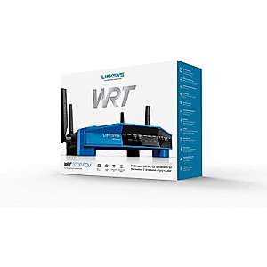Linksys WRT3200ACM: AC3200 Dual-Band Gigabit Wi-Fi Router, Beamforming Tri-Stream Wireless Signal, Ethernet Ports, MU-MIMO (Black, Blue)