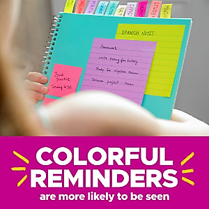 Post-it Super Sticky Notes, 4x4 in, 6 Pads, 2x the Sticking Power, Energy Boost, Bright Colors (Orange, Pink, Blue, Green), Recyclable(675-6SSAN)