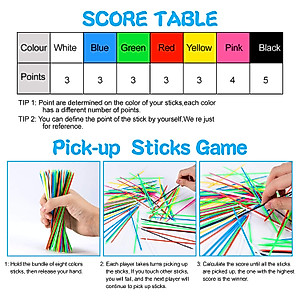 Pick Up Sticks - 240 Pieces Classic Pickup Sticks Retro Toys with 1 Black Bag for Family Fun Game Present