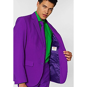 Opposuits Purple Prince Solid Purple Suit For Men Coming With Pants, Jacket and Tie, Purple Prince, US44