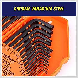 HORUSDY 30-Piece Hex Key Set, Allen Wrench Set Inch/Metric MM(0.7mm-10mm) SAE(0.028"-3/8)