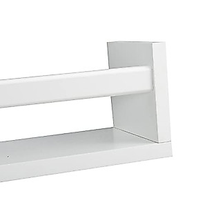 AHDECOR Nursery Room Bookshelf Wall Mount White Floating Shelves, Display Wall Shelf for Kids Room, Kitchen Spice Rack, Bathroom Decor, Book Shelves Organizer or Baby Nursery, Set of 2, 15 inch