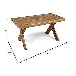 Christopher Knight Home Irene Outdoor Acacia Wood Coffee Table, Sandblast Teak Finish