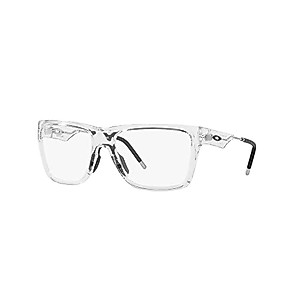 Oakley Men's Ox8028 Nxtlvl Square Prescription Eyewear Frames, Polished Clear/Demo Lens, 58 mm