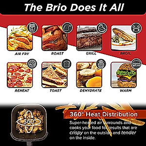 Nuwave Brio 6-Quart Digital Air Fryer Including Non-Stick Baking Pan and Stainless-Steel Cooking Rack (6-Quart + Gourmet Kit)