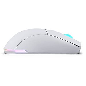 PWNAGE Ultra Custom Wireless Symm 1 Gen 2.0 - Ultra Lightweight Honeycomb Design Gaming Mouse 3370 Sensor - PTFE Skates - 6 Buttons - 74G (White, Solid Sides)