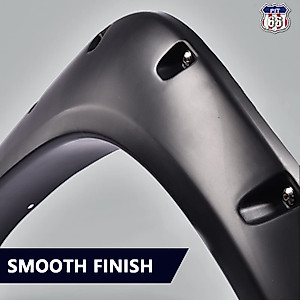 PIT66 Fender Flares, Compatible With 2011-2016 Ford F250 & F350 Super Duty (NOT For Dually Models), Paintable Smooth Matte Black Pocket Riveted Style Wheel Flares Set, 4 Pcs