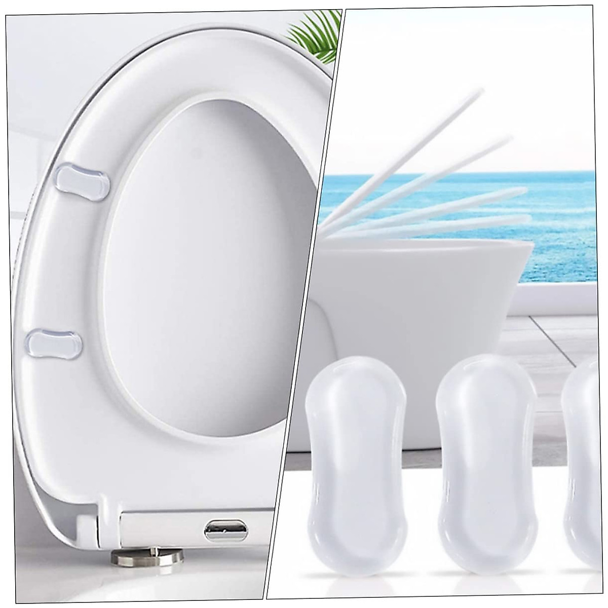 FRCOLOR 5pcs Toilet Anti-Collision Pad Toilet Bidet Bumper Bidet Toilet Bumpers Non-Skid Toilet Gaskets Self-Adhesive Toilet Gaskets Furniture Kit Seat Cushion Toilet Lid