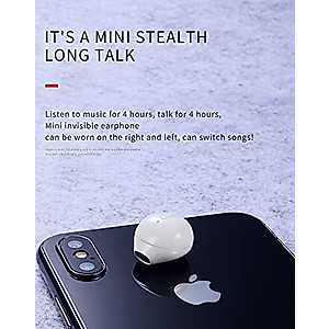 Loluka Bluetooth Earbud Single 5.0, Mini Invisible Wireless Headset Hands Free Car Headphone, Cell Phone Bluetooth Earbud for iOS Android Smart Phones Waterproof