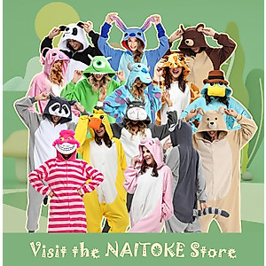 NAITOKE Adults Unisex Onesie Halloween Angel Stitch Costume Animal Cosplay Pajamas,170-178cm(5'7"-5'10")
