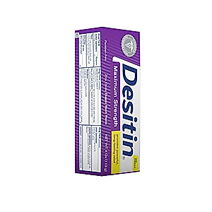 Desitin Maximum Strength Baby Diaper Rash Cream with 40% Zinc Oxide for Treatment, Relief & Prevention, Hypoallergenic, Phthalate- & Paraben-Free Paste, 4 oz