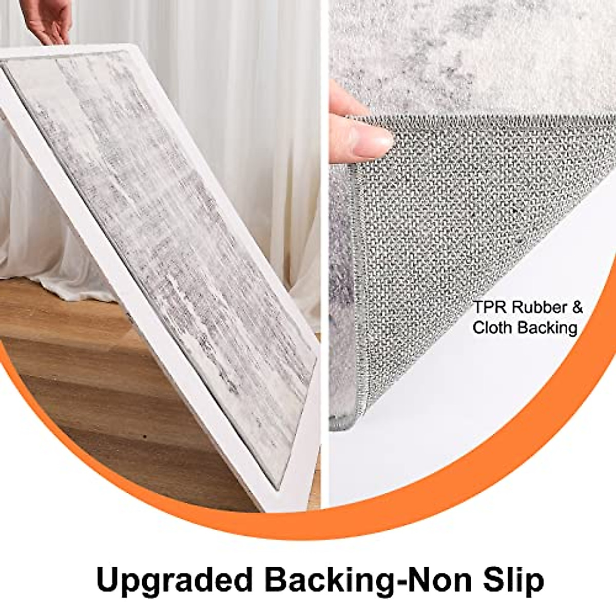 Door Mat, Front Indoor Door Mat Faux Wool Non-Slip Entryway Rug Absorbent Abstract Throw Rug for Indoor Entrance Hallway Laundry Room, High Traffic Areas, 32X48 Inches, Gray Washable