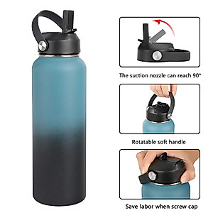 HydroFest Straw Flex lid compatible with Hydro Flask, Wide Mouth, Water bottle, 12, 16, 18, 20, 32, 40, 64 oz, Sports Cap, Flip Top, Bottle Accessories